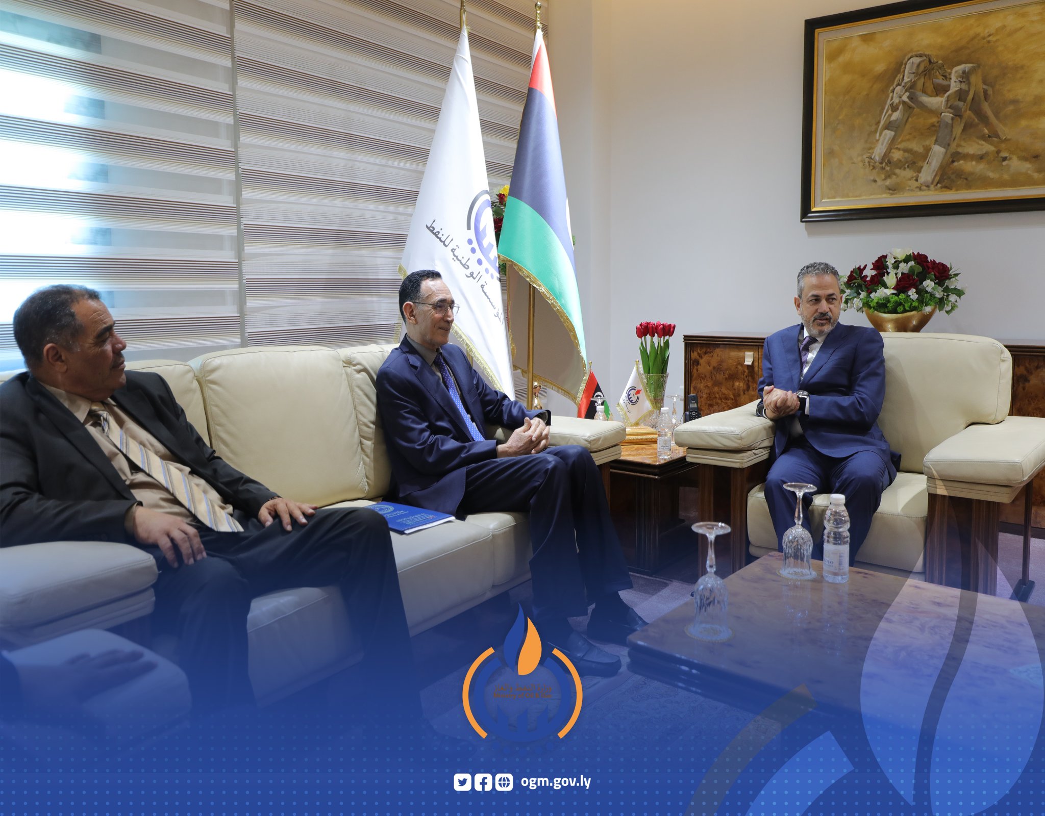 وكالة الأنباء الليبية وزير النفط والغاز المكلف يتابع مع رئيس وأعضاء